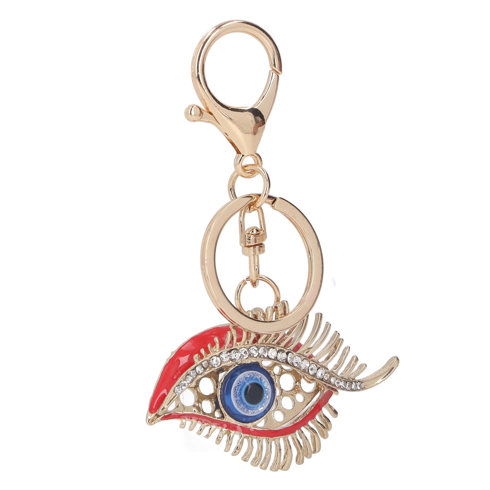 2 Pcs Eye Rhinestone Keychain Zinc Alloy Exquisite Shiny Unique Design ...