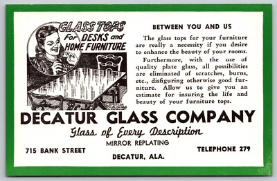 Decatur Glass Co Decatur Alabama - Glass Table Tops Advertisement ...