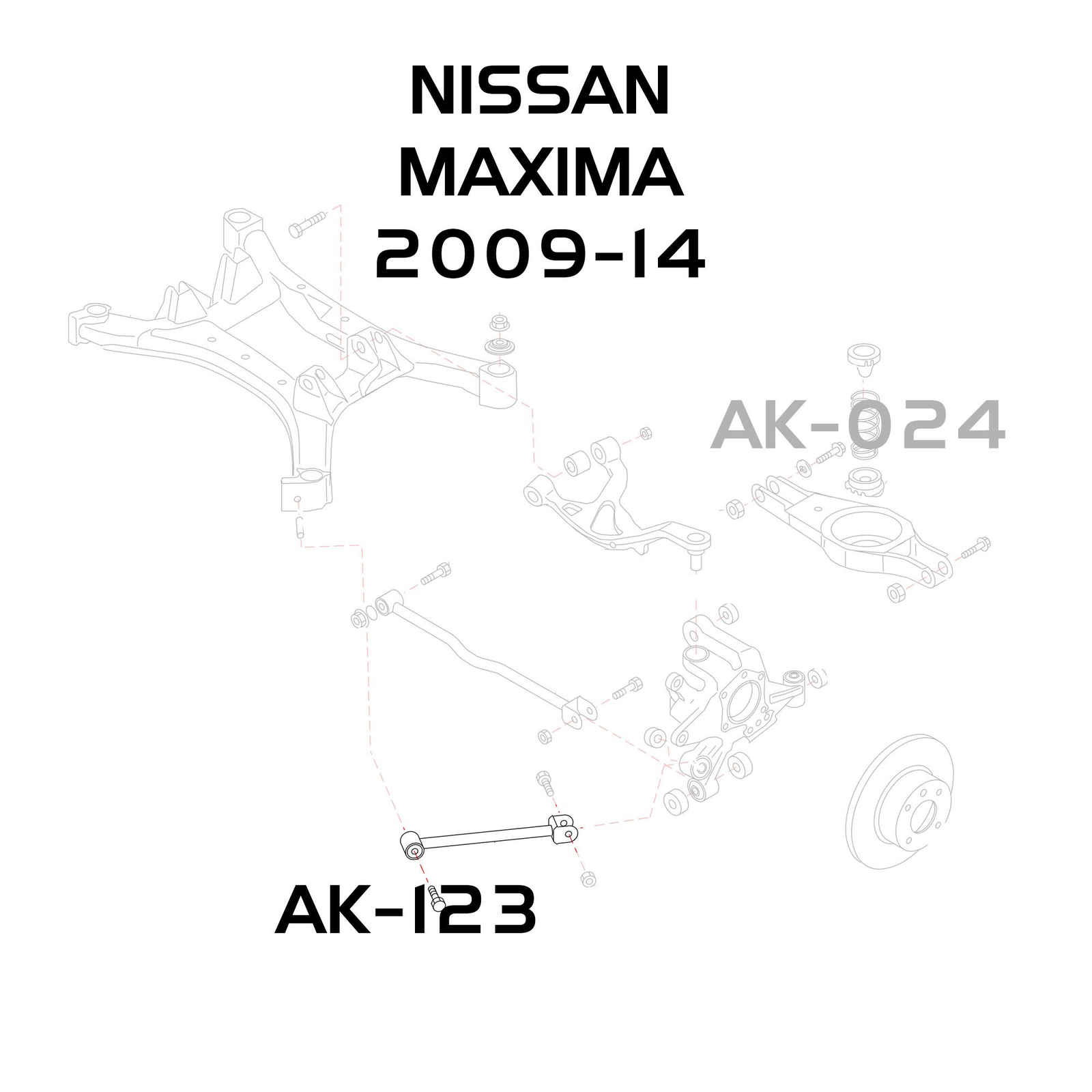 Godspeed Adjustable Rear Trailing Toe Arms Kit for 2009-2014 Nissan ...