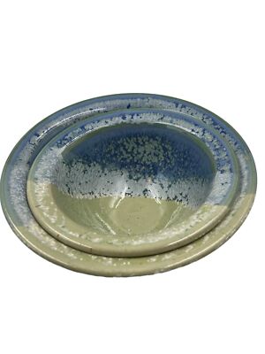 Jim Simister Sunstone Pottery Bowls Blue Green Signed Hand Thrown Utah ...