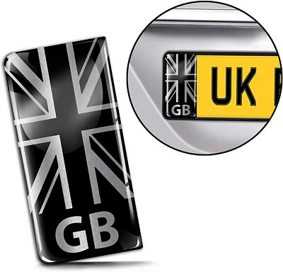 3D Gel UK Flag Union Jack GB License Number Plate Sticker Decal Badge ...