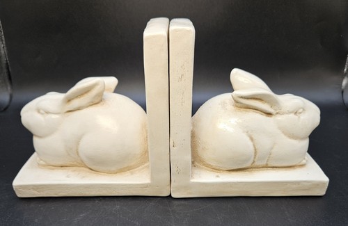 Vintage Arthur Court White Ceramic Bunny Rabbit Bookends Baby Nursery ...