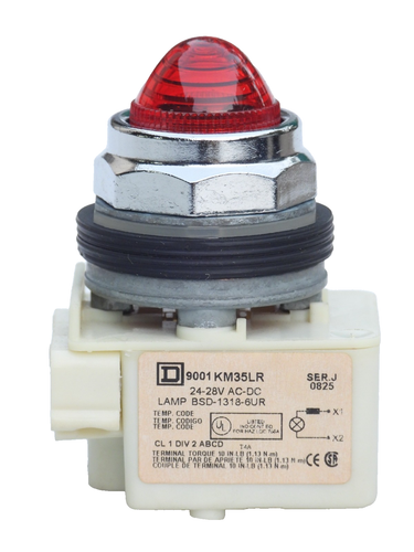 NOS TELEMECANIQUE 9001KM35LR INDUSTRIAL RED LED PILOT LIGHT MODULE 24 ...