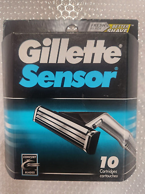 GILLETTE SENSOR 10 CARTRIDGES 100% ORIGINAL 2000 RARE DISCONTINUED MADE ...