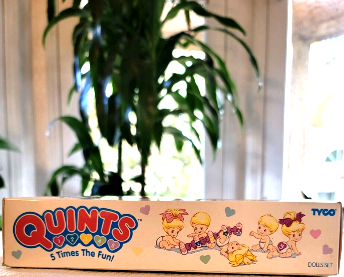 Quints 1989 NOS 5 Tiny Baby Dolls Black African American TYCO Play Set ...
