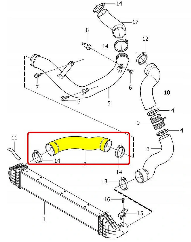 Turbo Hose for Volvo V40 2.0 D3 Intercooler Hose 31293562 | eBay UK