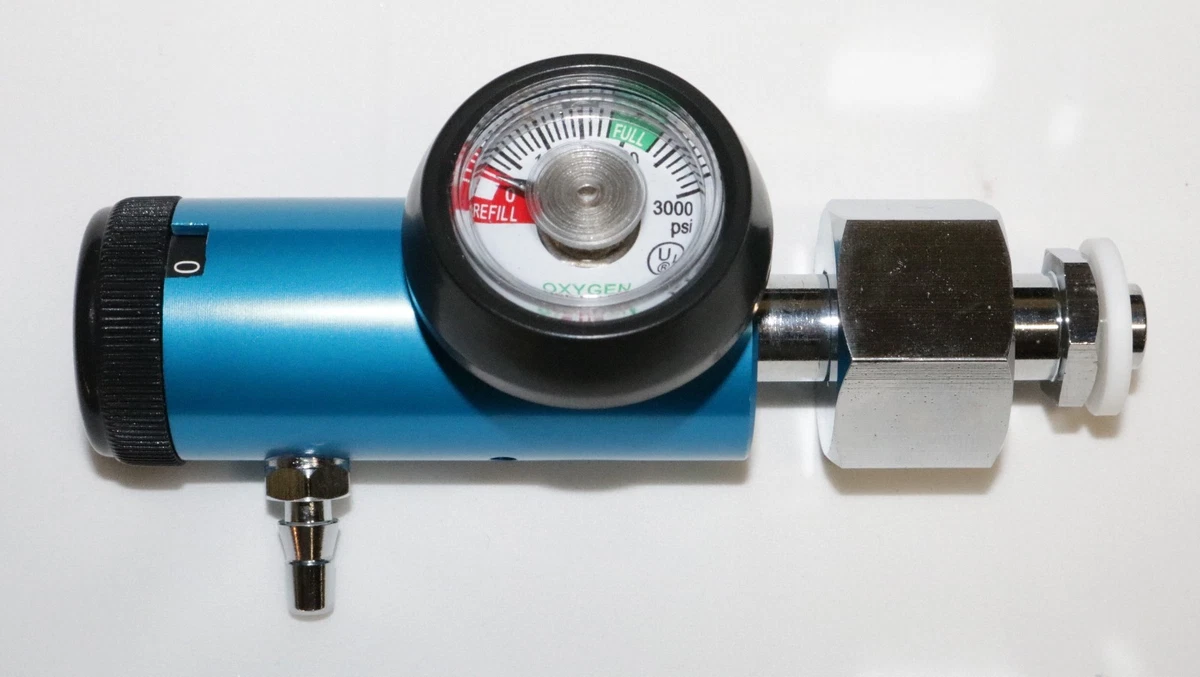 OXYGEN REGULATOR BRASS Sleeved 0-15L/Min Flow, 50 PSI Great, 48% OFF