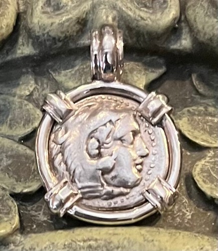 Treasure Coin Pendant Authentic Ancient Greek Alexander the Great Zeus ...