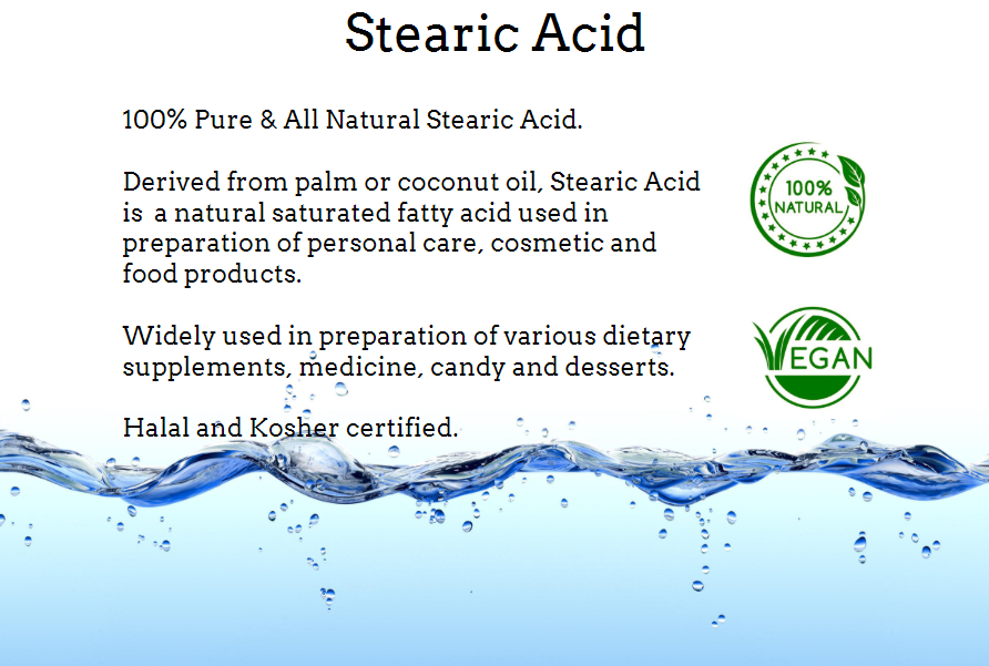 Stearic Acid - PREMIUM QUALITY 100% Pure Flakes Soap Lotion Candle FOOD ...