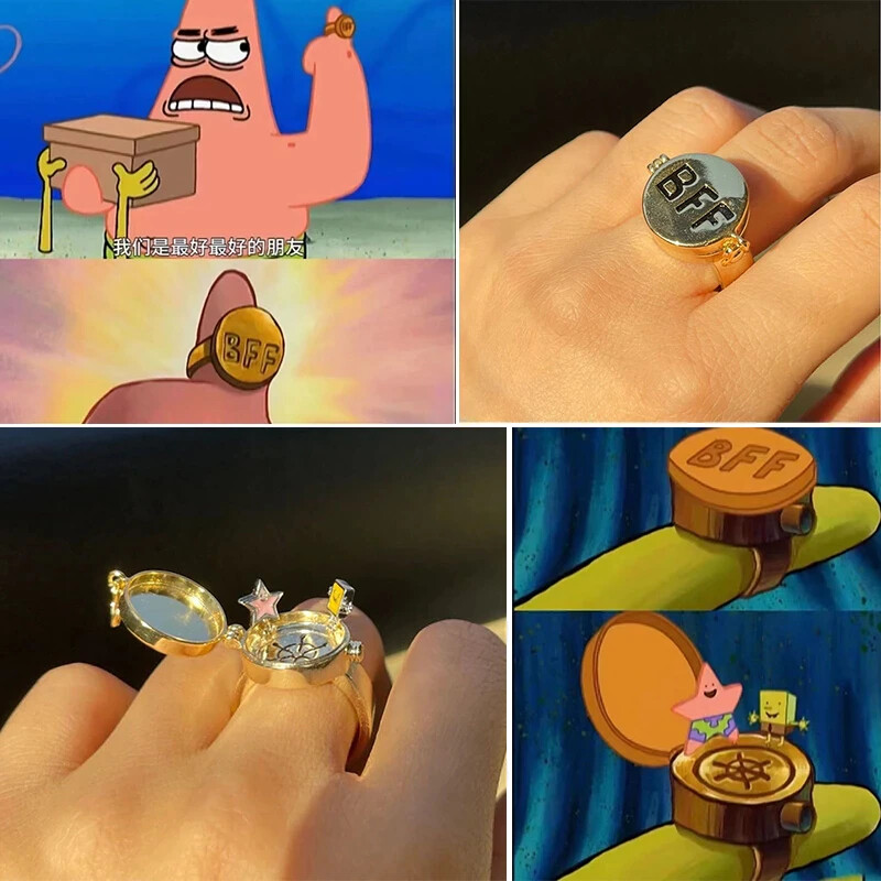 Spongebob & Patrick Best Friends Forever BFF Ring Women Girls Ring ...