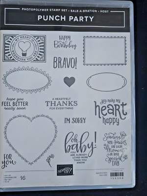 Stampin’ Up! PUNCH PARTY (16) Stamps Set-New/Retired/SAB-Oh Baby, Feel ...