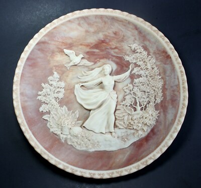 Vintage Incolay Stone Plate "To a Skylark" 10-1/4 inch H | eBay