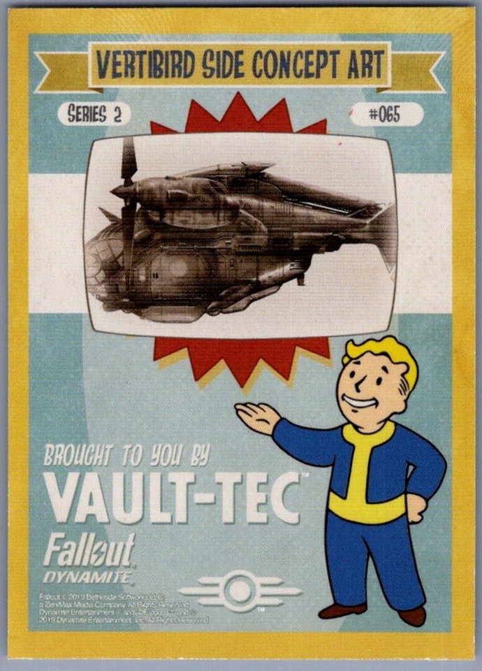 2019 Dynamite Fallout Series 2 Vertibird Concept Art #065 Holofoil ...