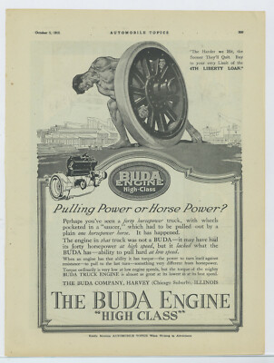 1918 Buda Engines Ad: "Harder We Hit, The Sooner They'll Quit" World ...