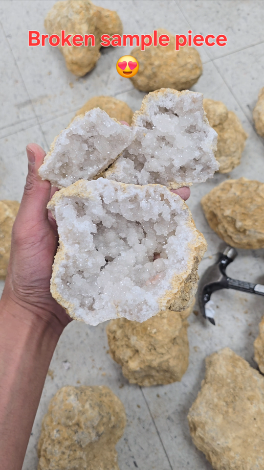 JUMBO Geode Break Your Own Unopened Quartz with Sparkly Quartz Inside ...