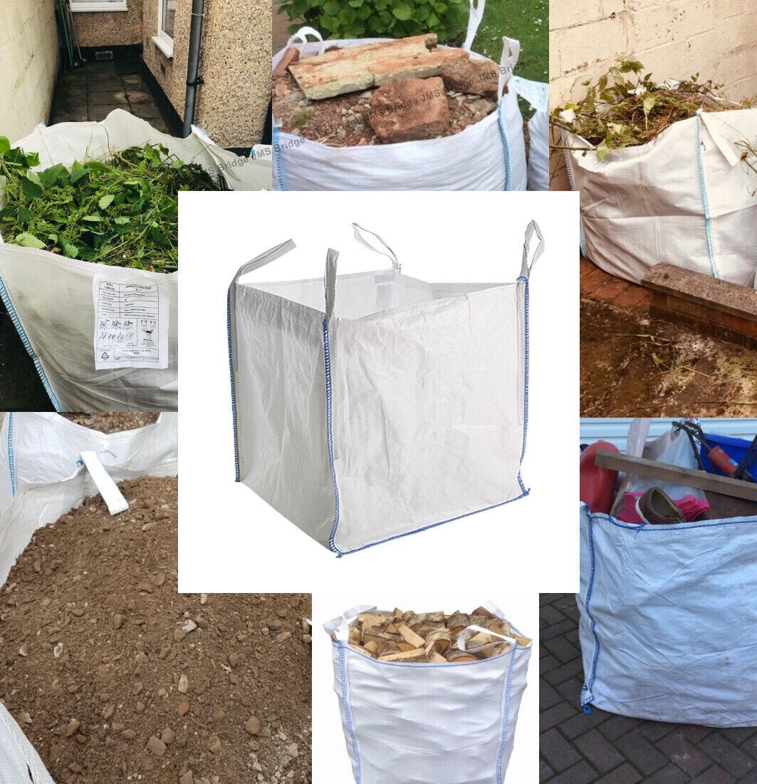 One Ton Bulk Bag Builders Sack Large Rubble Heavy Duty Dumpy Bag (2 ...