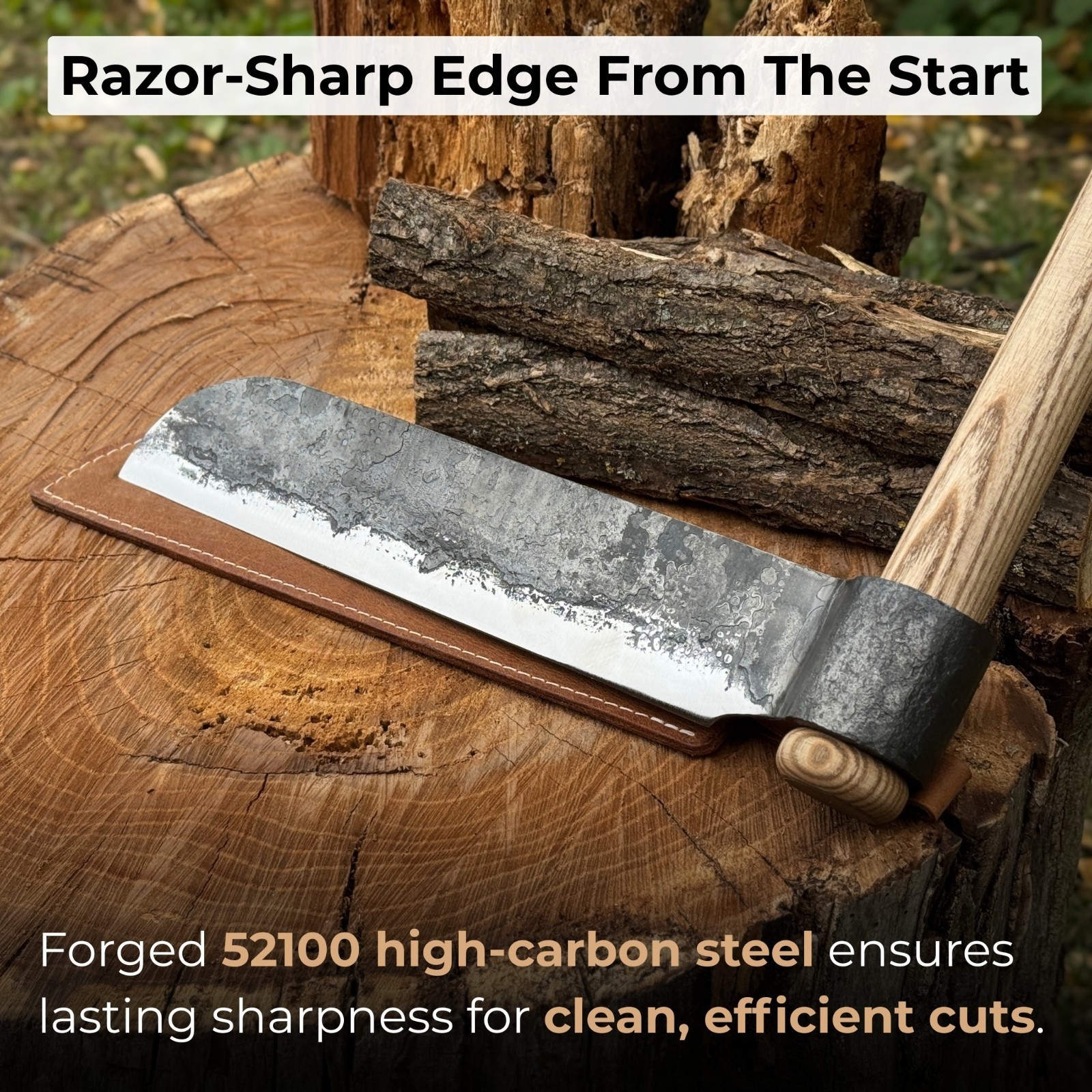 Heavy Duty Large Splitting Froe 10.03in Thick Blade 52100 Steel Timber ...