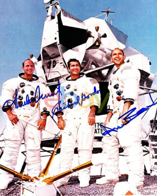 APOLLO 12 Charles Conrad Richard Gordon & Alan Bean SIGNED Autograph ...