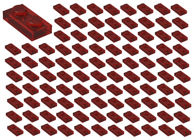 ☀️Lego 1x2 Trans-Red Plates x100 Building Part Piece Bulk Lot Legos ...