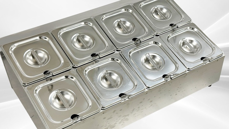 NEW 8 Container Condiment Sauce Topping Station Caddy Countertop Ice ...