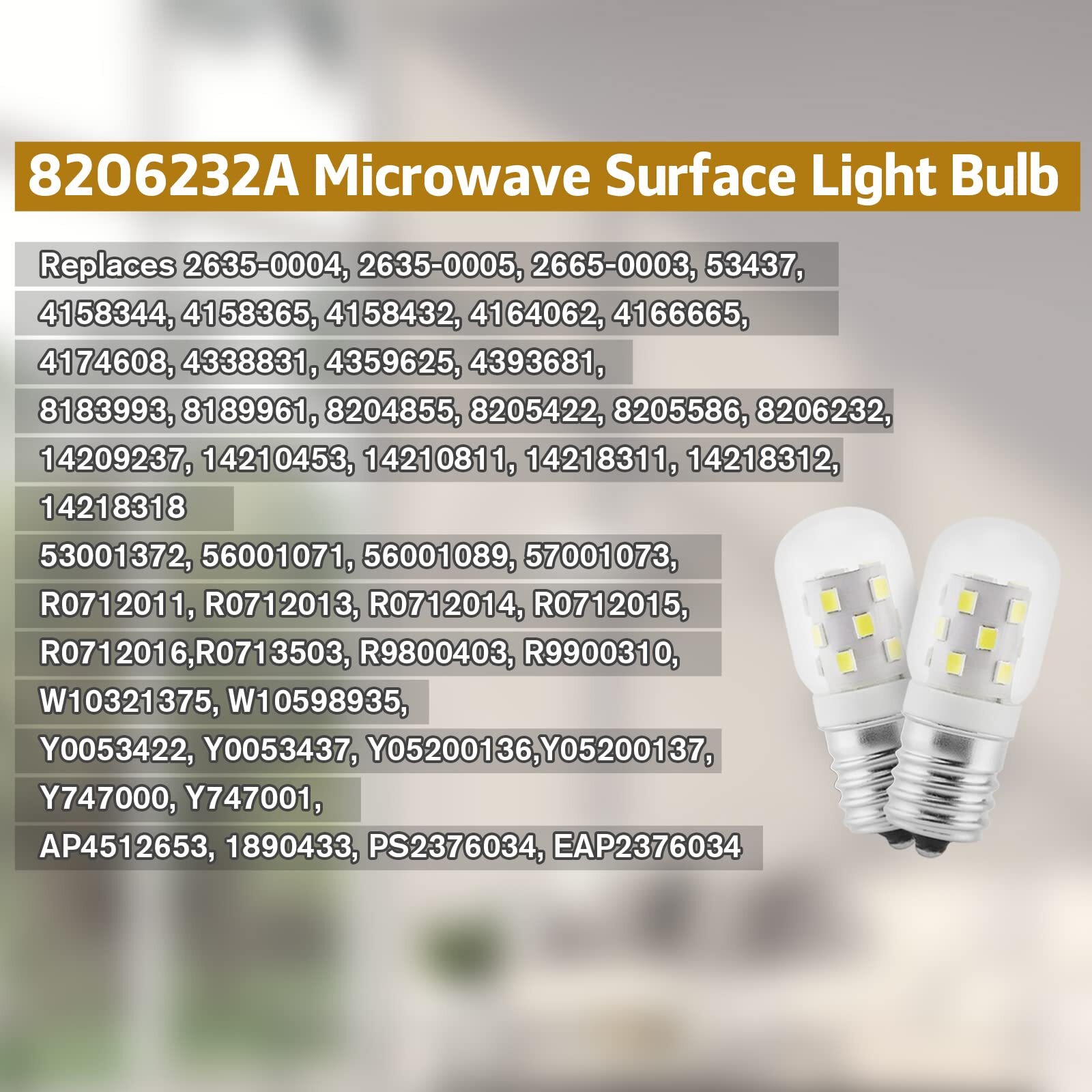 LED Microwave Light Bulb 3W 125V E17 - Replacement 8206232A 40W ...