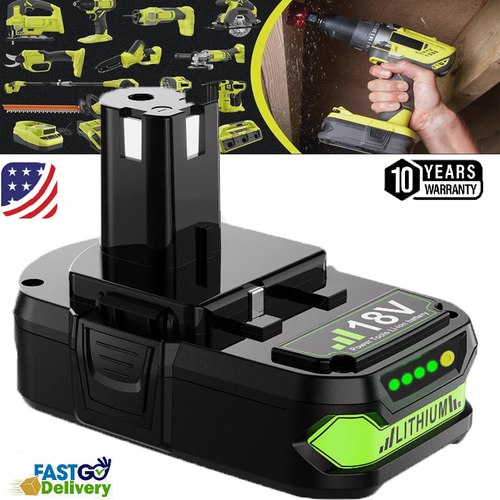 18V 3.6Ah Lithium Battery For Ryobi P108 ONE+ Plus RB18L50 RB18L40 P104 ...