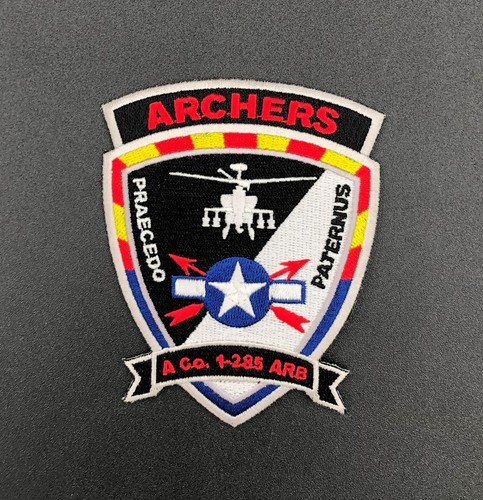 A Co 1-285 ARB Archers Apache Praecedo Paternus Army Aviation Patch OEF ...