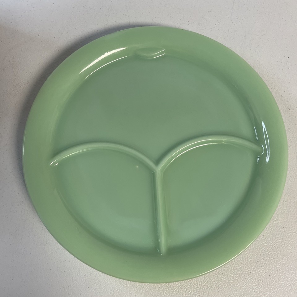 Fire King Jadeite Restaurant Ware 3-Part Grill Plate W/Damage 9.5" | eBay