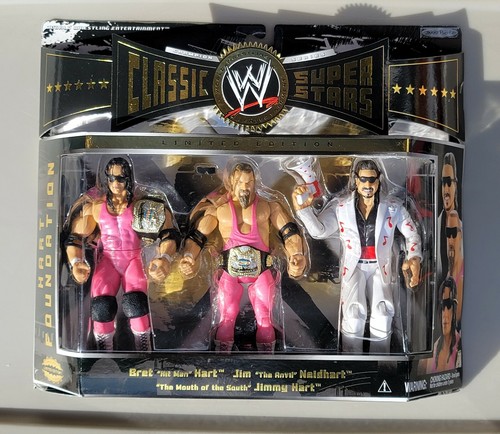 wwe deluxe classic superstars bret hart, jim neidhart & jimmy hart ...