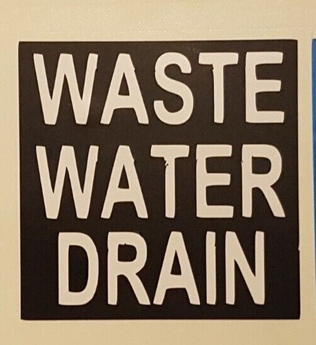 Motorhome camper. caravan, waste water labels 5cm square | eBay