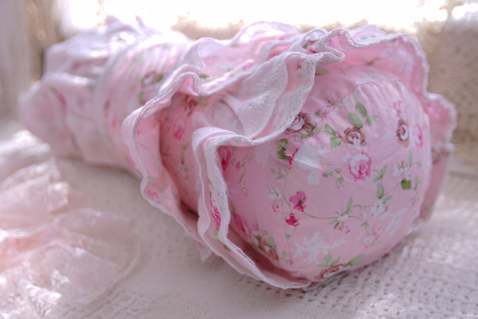 18" Long Beautiful Decorative Candy Pillow Victorian Chic Shabby ...