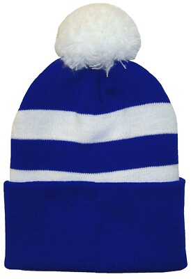 Everton Supporters Royal Blue and White Traditional Style Bobble Hat ...