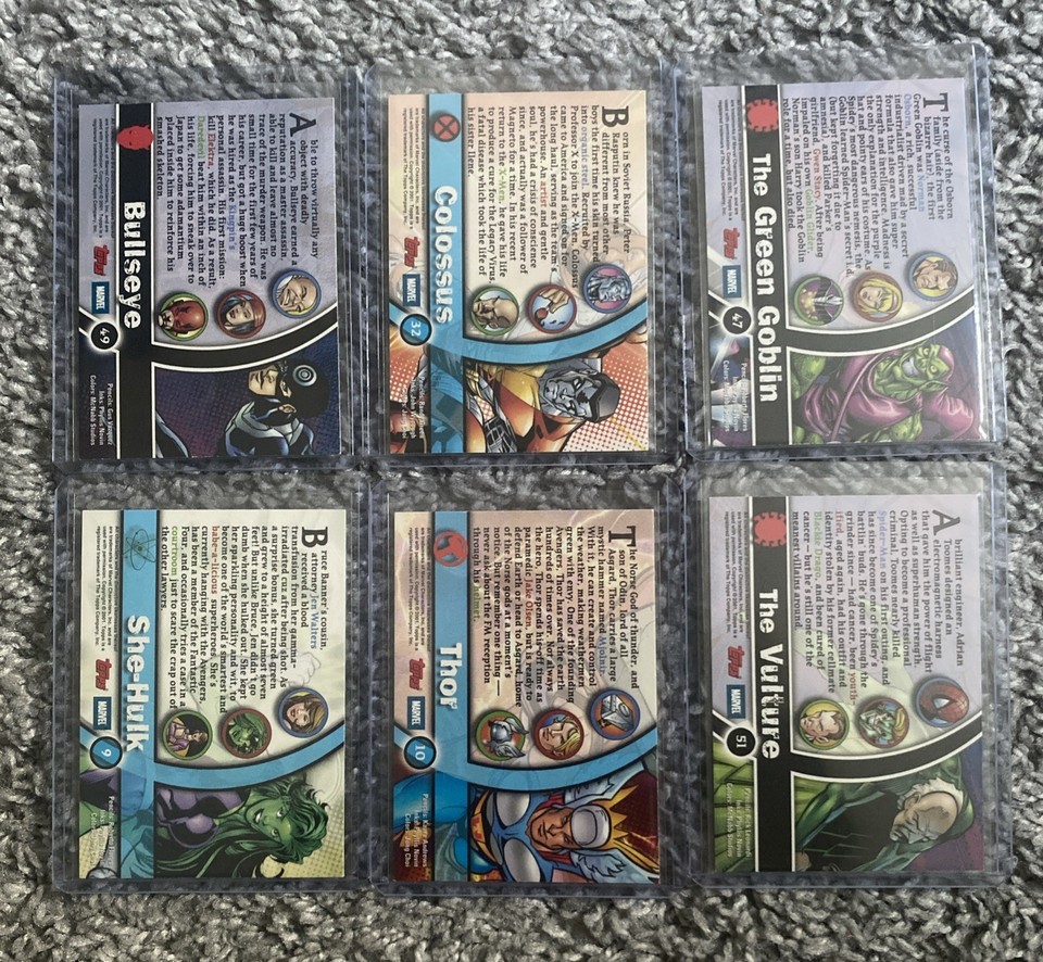 2001 Topps Marvel Legends Foil Lot (6-cards) - Thor, Colossus | eBay