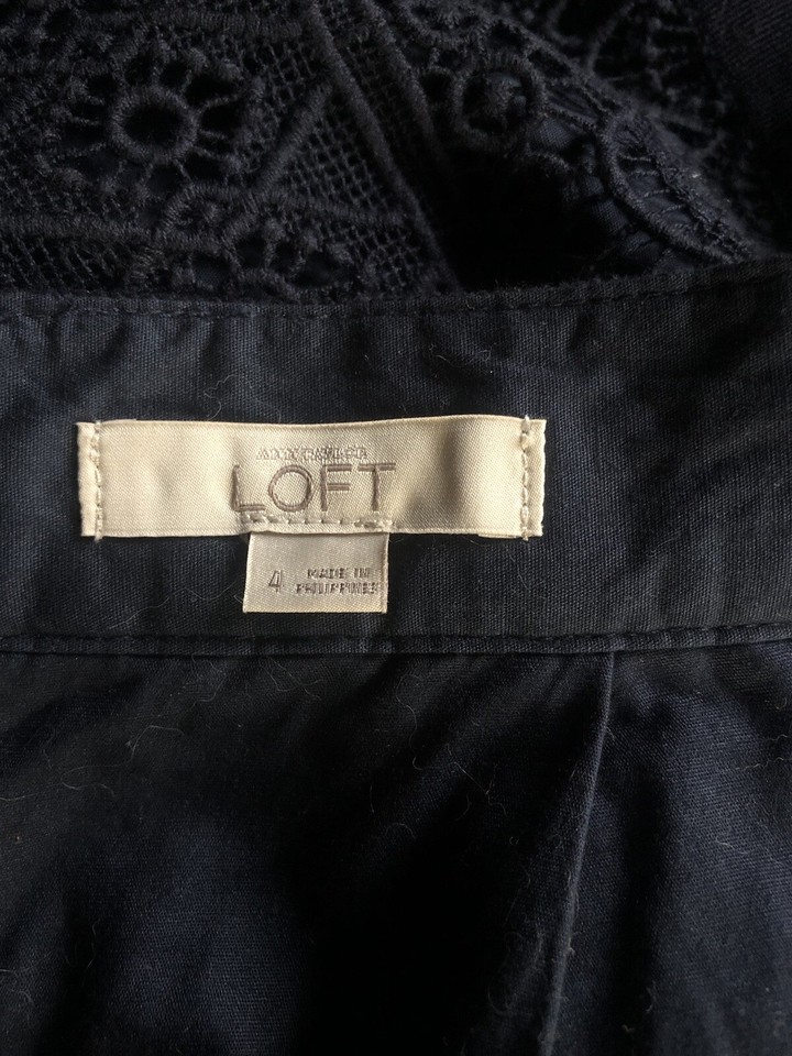 Ann Taylor LOFT Navy Blue Lace Mini Skirt Size 4 | eBay UK