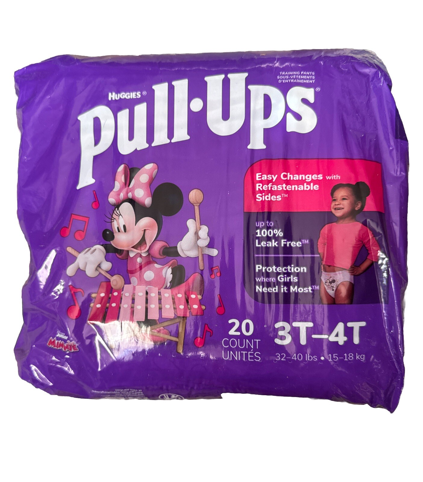 Huggies Pull-Ups for Girls, 3T-4T, 20 Count Pack, Disney Minnie Mouse ...