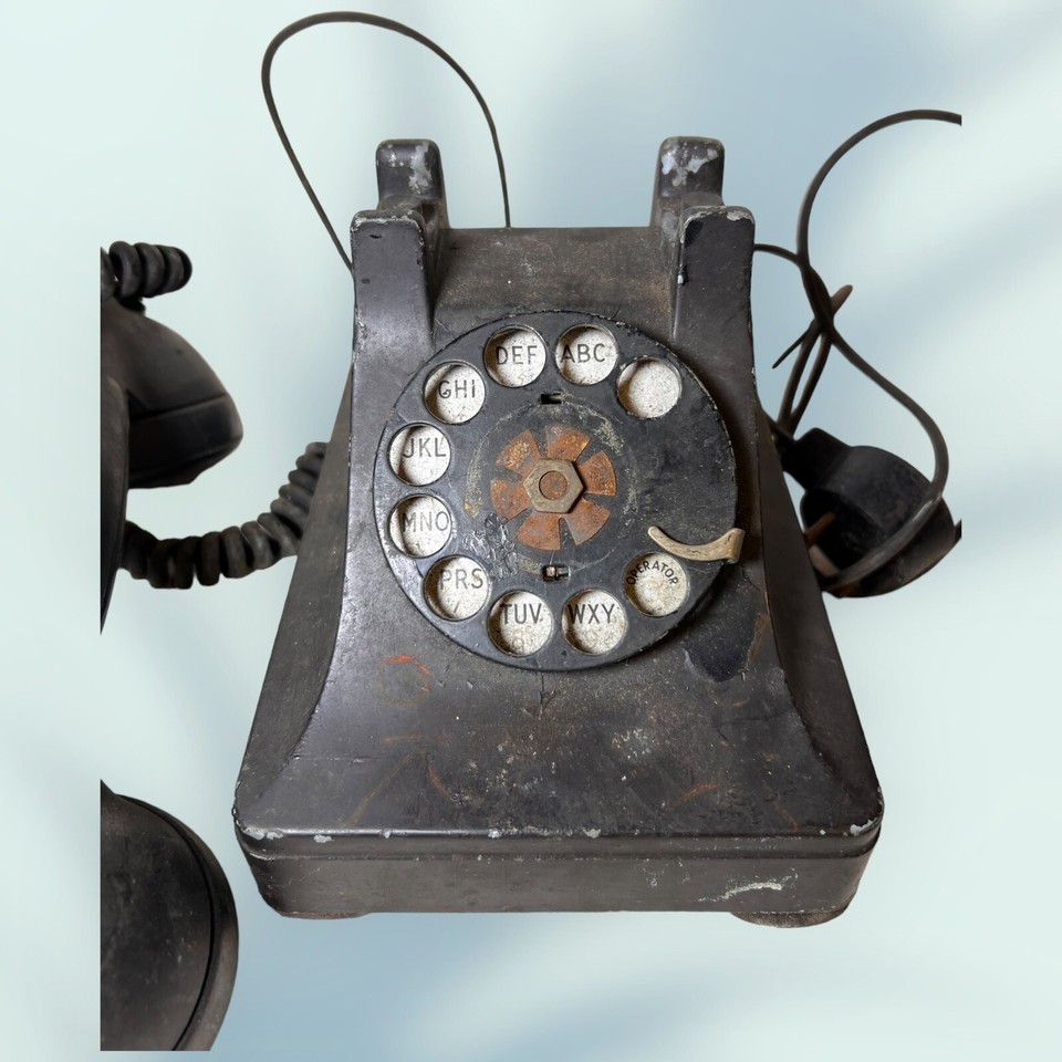 Lot Of 2 Vintage Antique ROTARY DIAL Telephone Bakelite & Metal | eBay