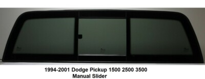 Fits 1994-2001 Dodge Pickup 1500 2500 3500 Manual Slider Back Glass ...