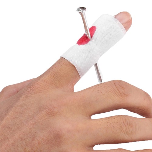 Nail Through Finger with Bandage Prank Joke Fun Novelty Classic ...