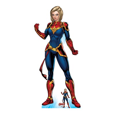 Captain Marvel Official Marvel Cardboard Cutout with Free Mini Standee ...