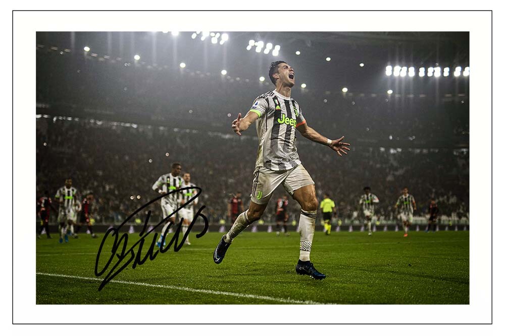 CRISTIANO RONALDO Signed Autograph PHOTO Gift Signature Print JUVENTUS ...