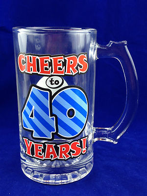 Cheers to 40 years glass tankard celebrate birthday anniversary ...