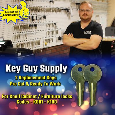 K001-K100 Replacement keys for KNOLL file cabinet, desk, K001-K100. 100 ...