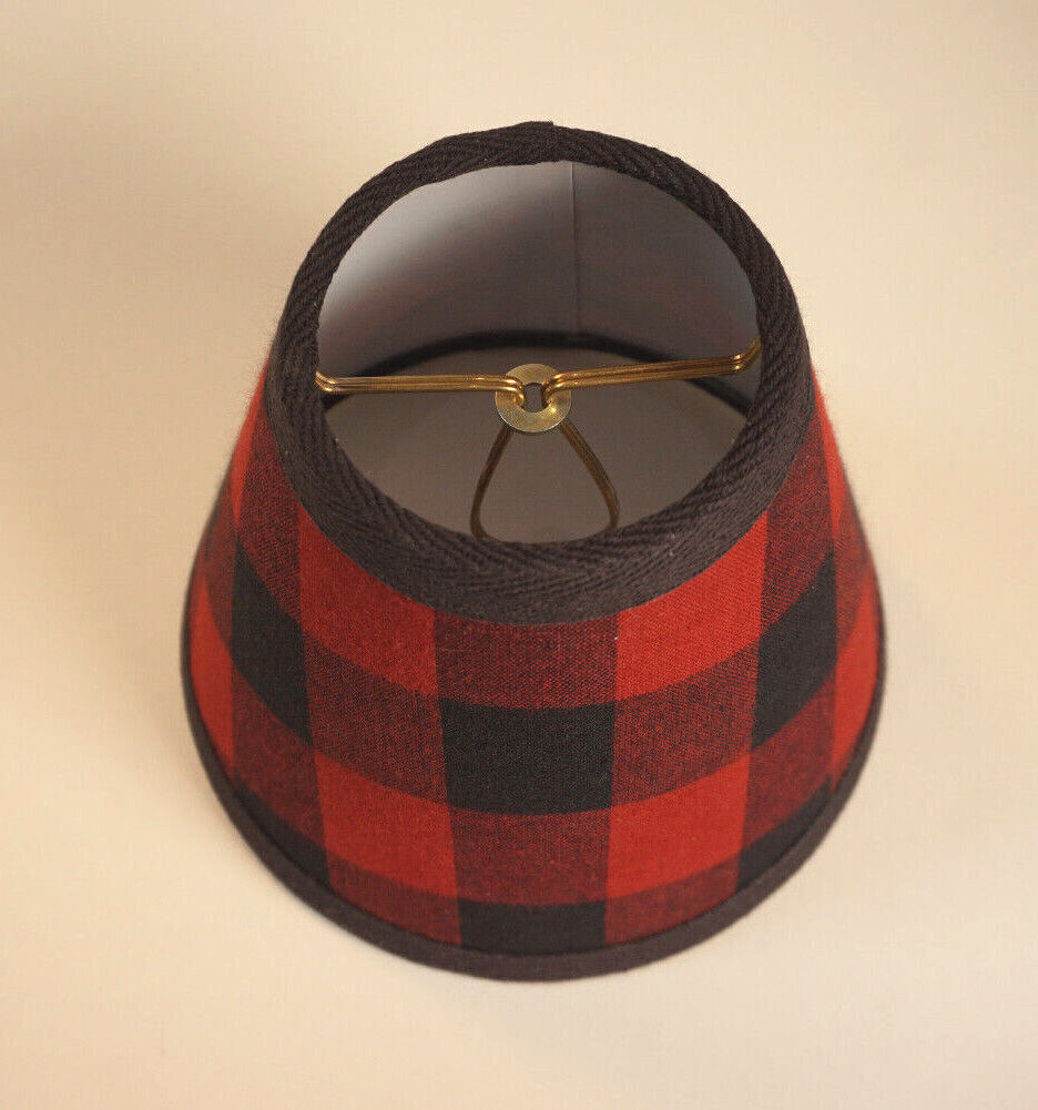 Country Black Red Buffalo Check Fabric Chandelier Candle Lampshade Lamp ...