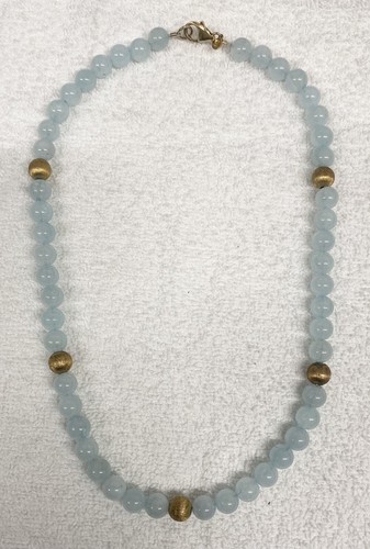Lirm Sterling Silver Vermeil Chalcedony Beaded Necklace 17” Long | eBay