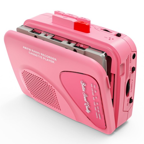 Pink Portable Cassette Player, Recorder, AM/FM Radio, Speaker ...