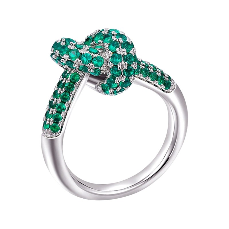 Elegant Colored Zirconia Knot Rings Copper Gold Plated Gift | eBay ...