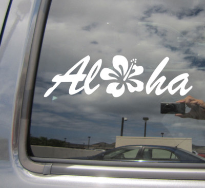 Aloha Hibiscus Flower #2 - Hawaii 808 State Car Window Vinyl Decal ...