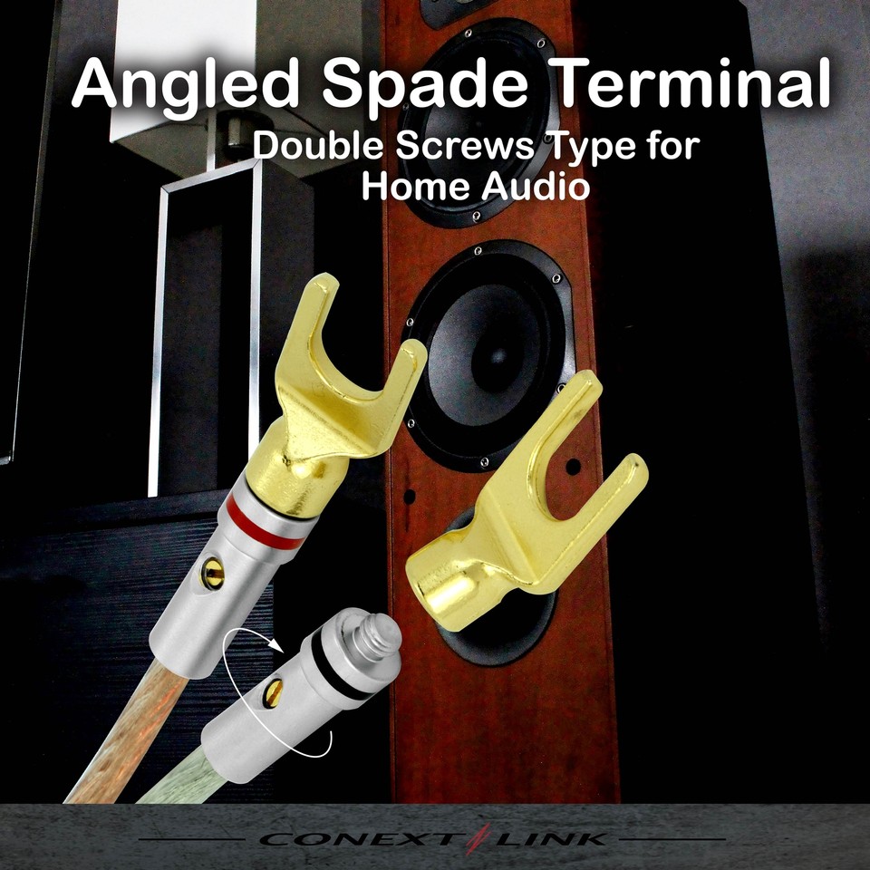 5 Pairs Gold Screw Spade Banana Plug Connector Terminal 4mm Speaker ...