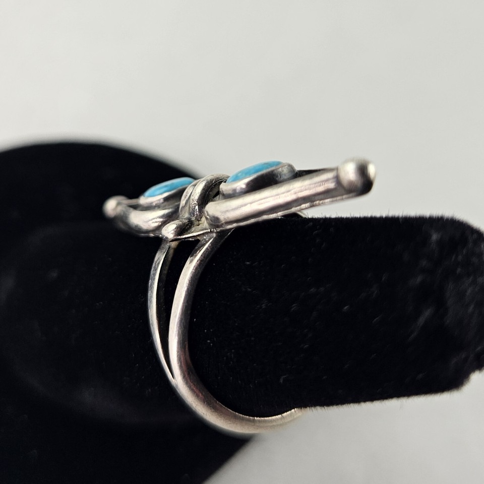 Sterling Silver Ring Blue Snake Eye Turquoise Southwest 5.6g Size 6 ...