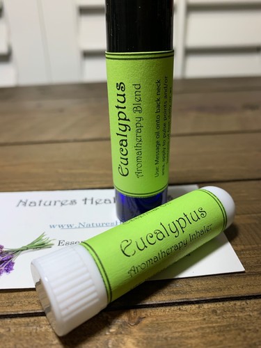 2PC EUCALYPTUS Aromatherapy Inhaler & 10mL Roller, Open Airways, Easy ...